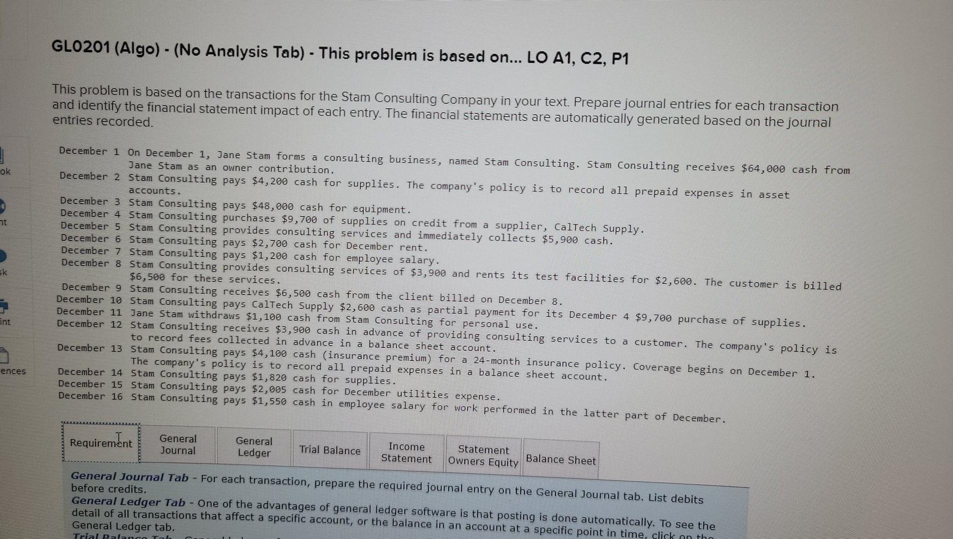 Solved GLO201 (Algo) - (No Analysis Tab) - This problem is | Chegg.com