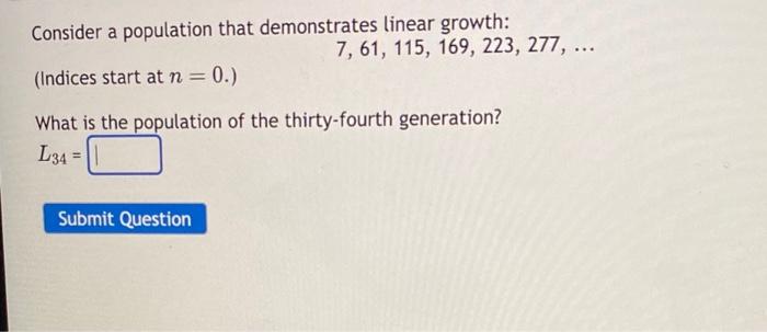 Solved Consider a population that demonstrates linear | Chegg.com