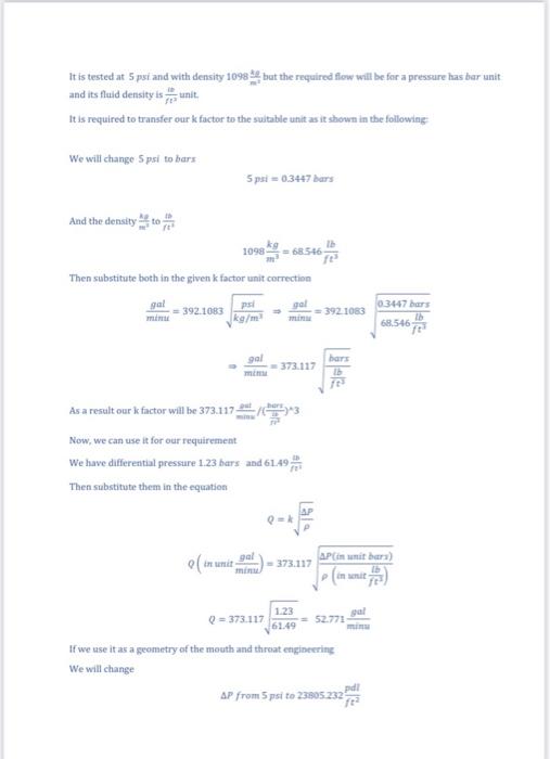 Solved The flow rate equation by using DP element is Q= As | Chegg.com