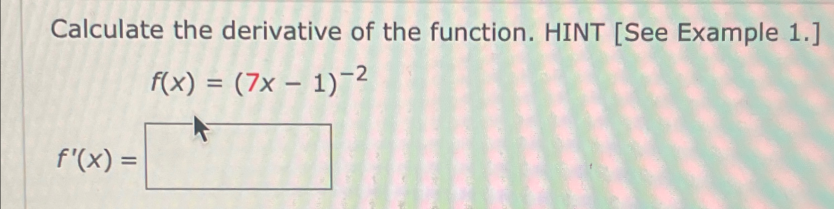 Solved Calculate the derivative of the function. HINT [See | Chegg.com