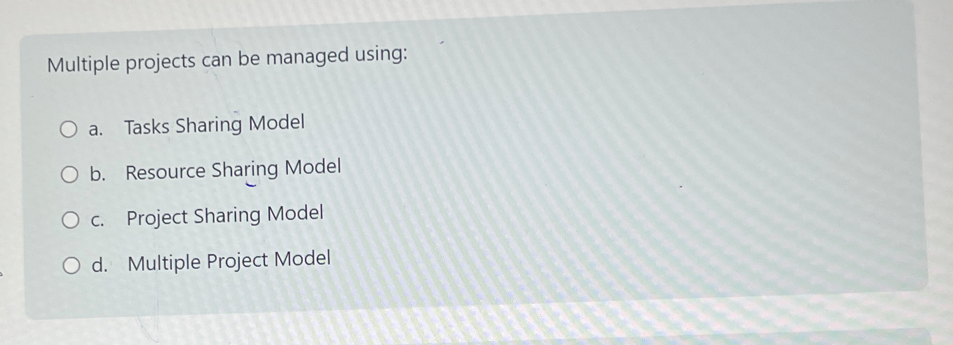 Solved Multiple projects can be managed using:a. ﻿Tasks | Chegg.com