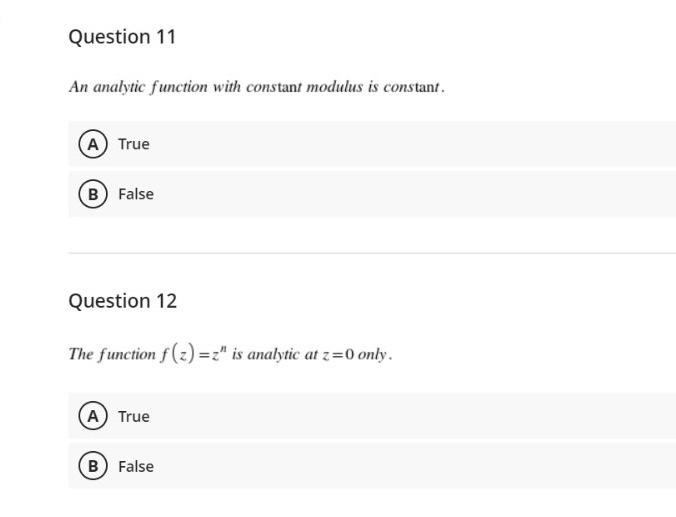Solved Question 11 An analytic function with constant | Chegg.com