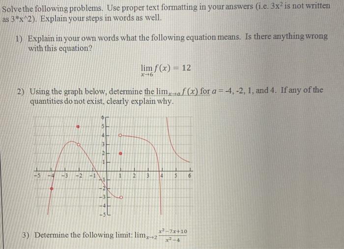 Solved Solve the following problems. Use proper text | Chegg.com