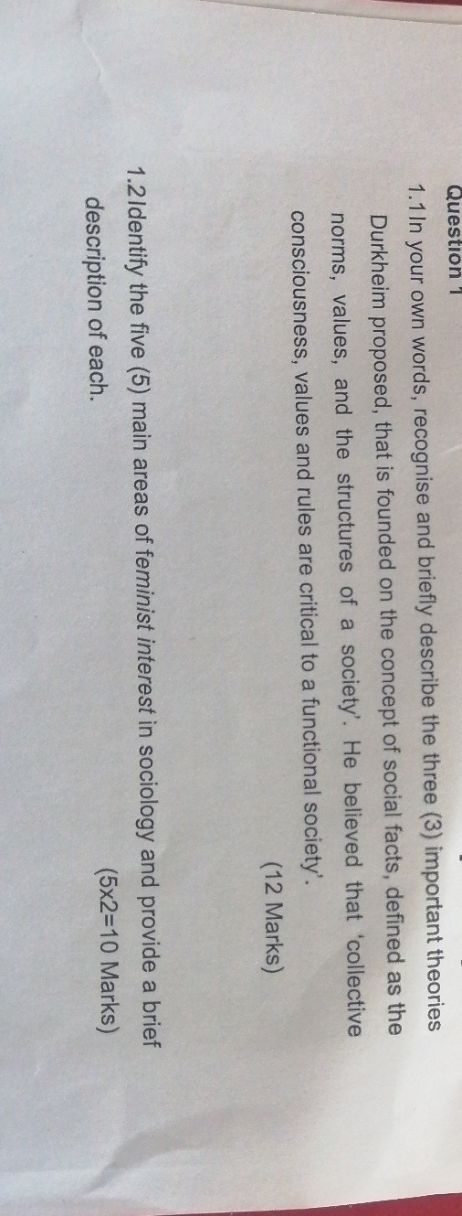 Solved 1.1 ﻿In your own words, recognise and briefly | Chegg.com