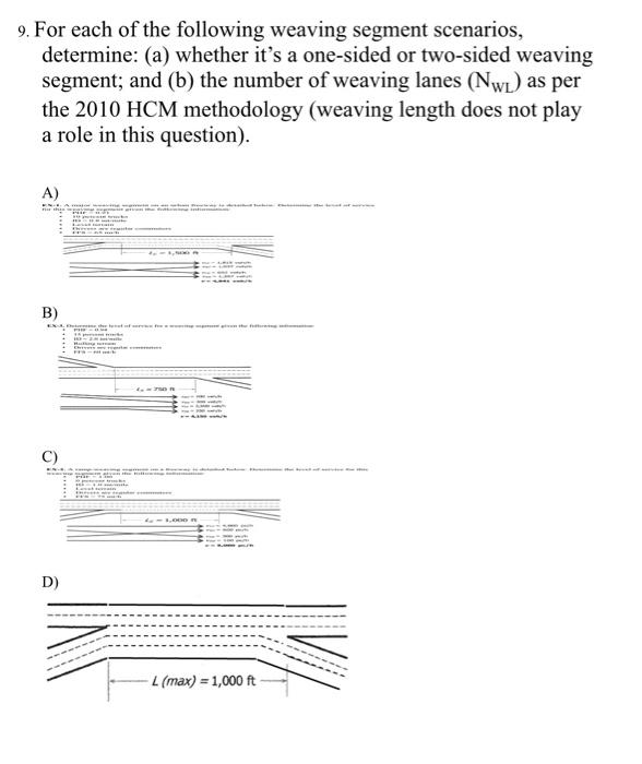 Solved 9. For each of the following weaving segment | Chegg.com