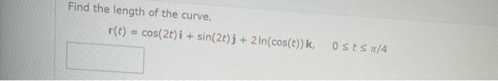 Solved Find the length of the curve. | Chegg.com