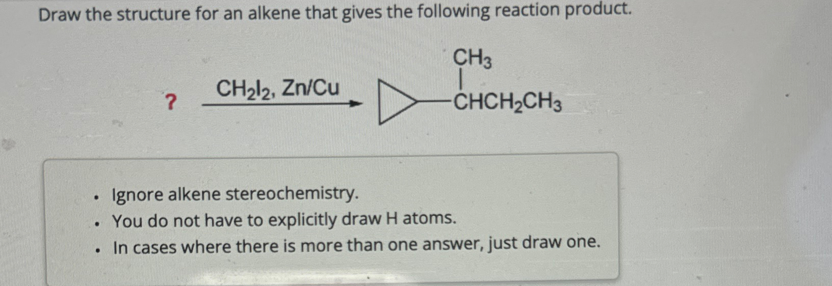Draw the structure for an alkene that gives the | Chegg.com
