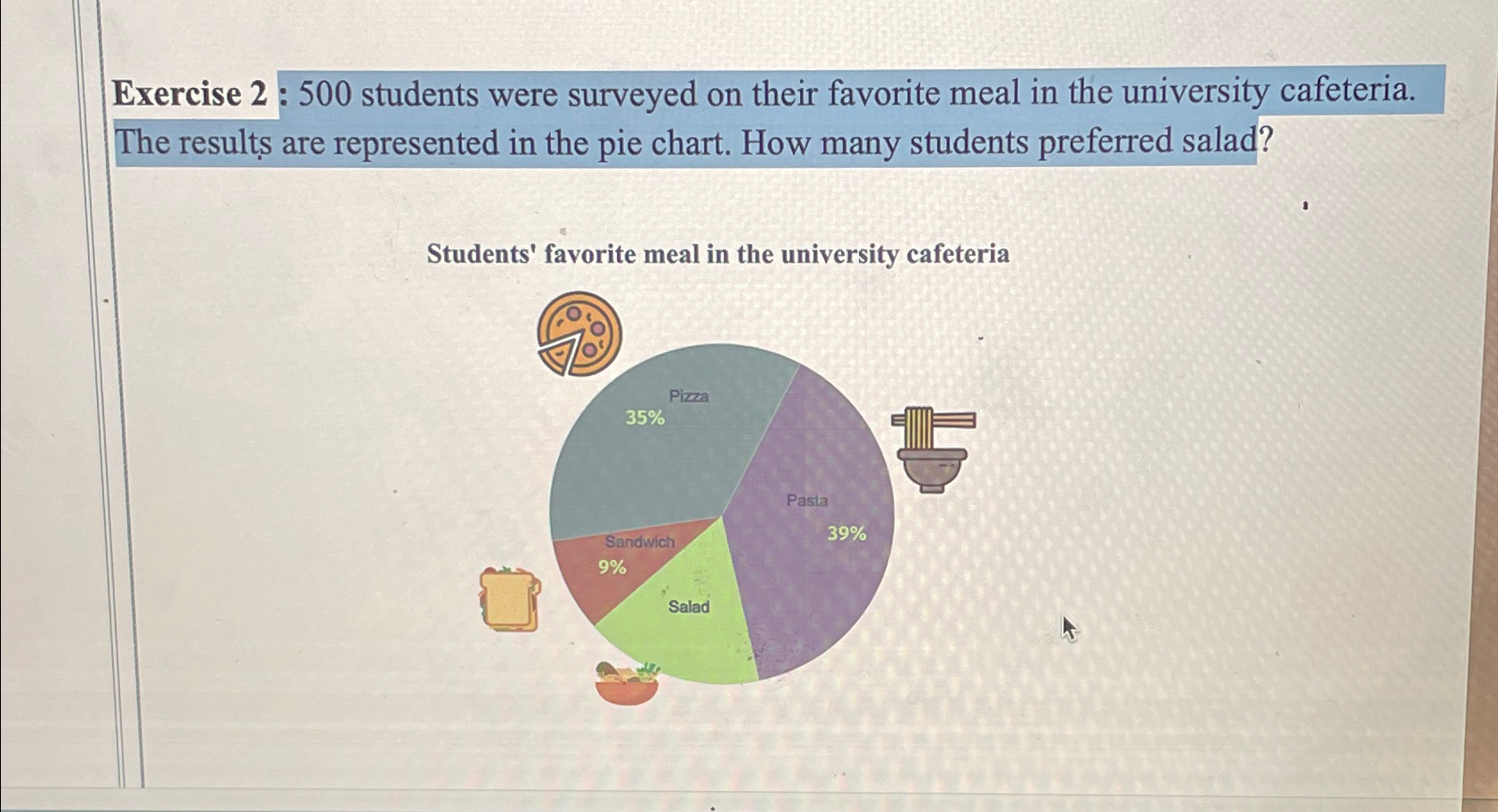 Solved Exercise 2 ﻿: 500 ﻿students were surveyed on their | Chegg.com