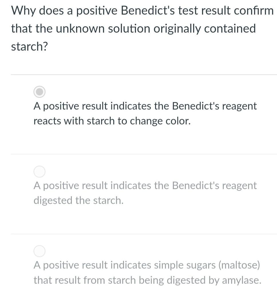 Solved Why does a positive Benedict's test result confirm | Chegg.com