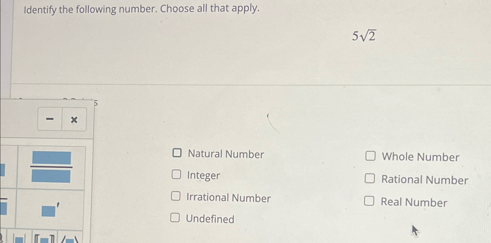 Solved Identify the following number. Choose all that | Chegg.com