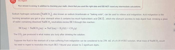 Solved Your answer is wreng In addition to checking yout | Chegg.com