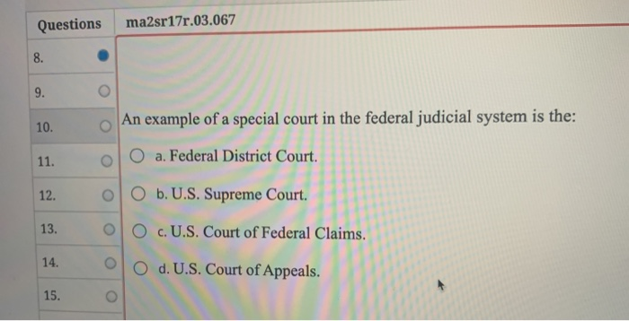 Solved Questions ma2sr17r.03.067 8. 9. 10. An example of a | Chegg.com