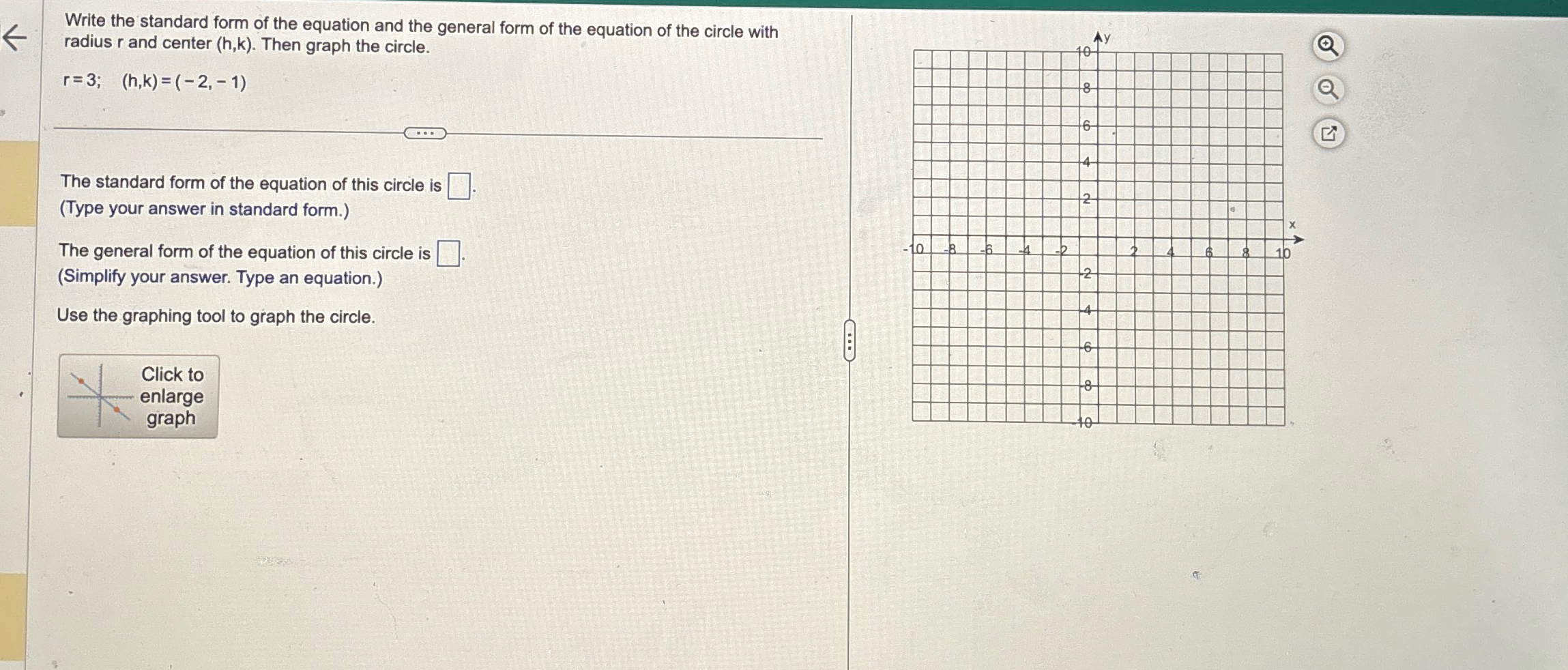 Solved Write the standard form of the equation and the | Chegg.com