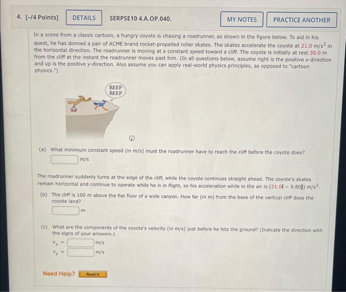 Solved In a scene from a classic cartoon, a hungry coyote is | Chegg.com