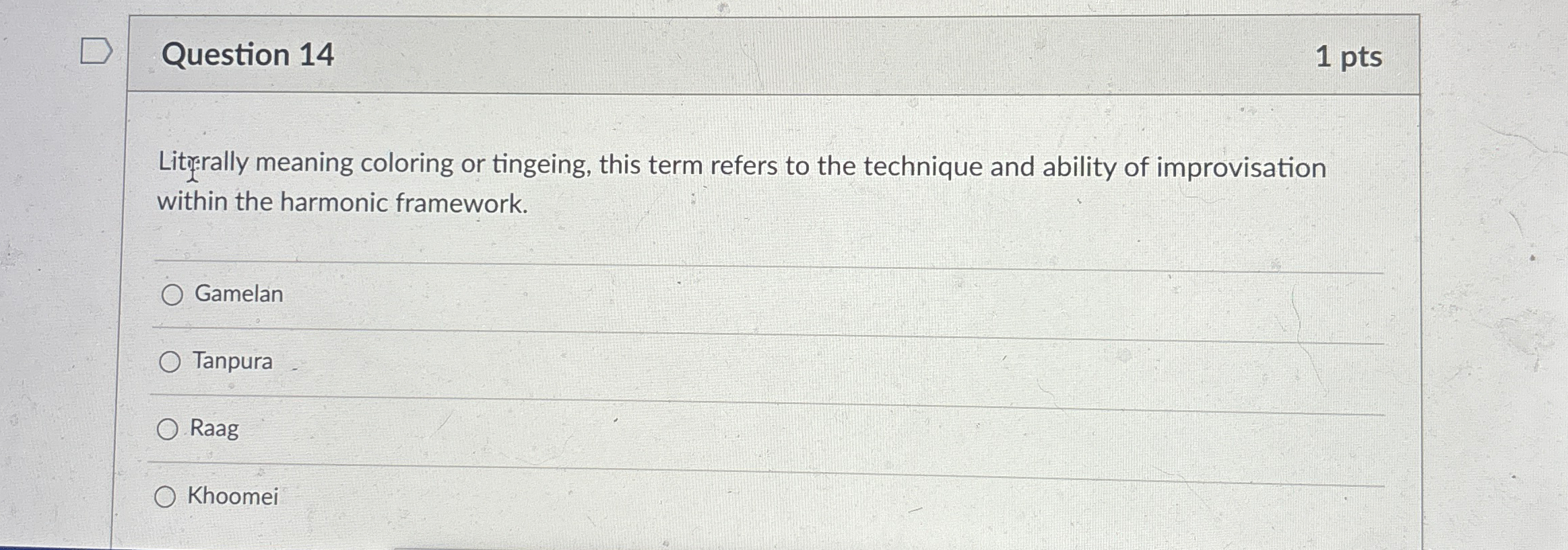 Solved Question 141 ﻿ptsLitm.frally meaning coloring or | Chegg.com
