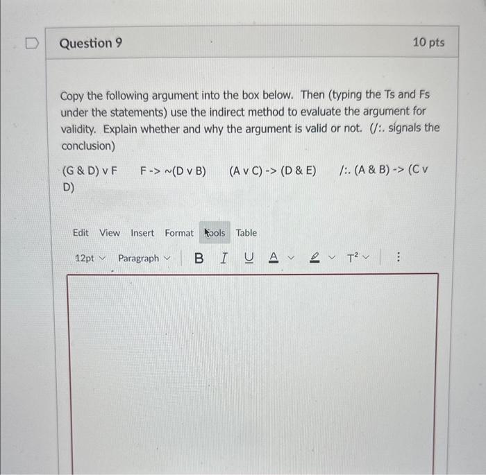 Copy the following argument into the box below. Then | Chegg.com