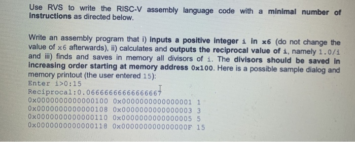 Use RVS to write the RISC-V assembly language code | Chegg.com