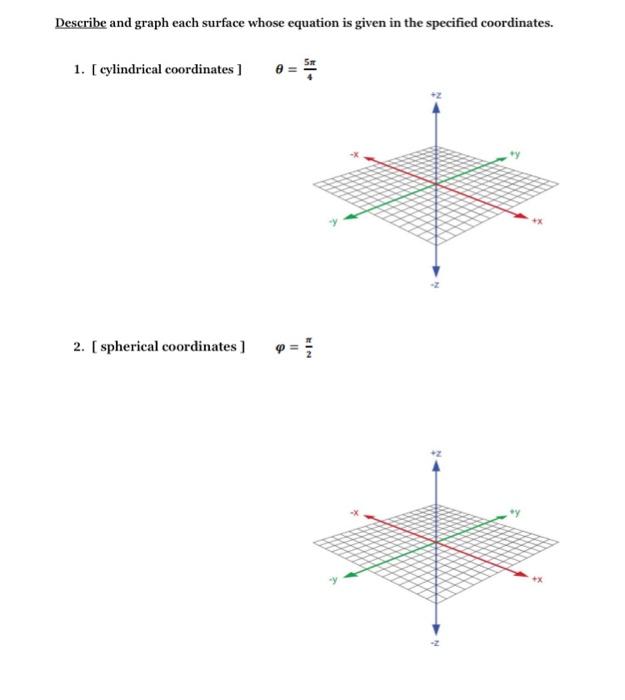 Solved Describe and graph each surface whose equation is | Chegg.com