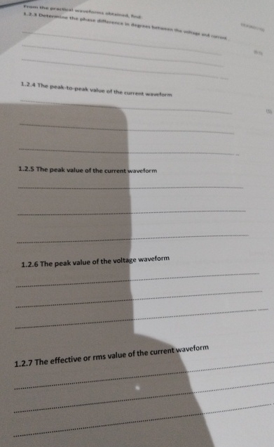 Solved 1.2.4 ﻿The peak-to-peak value of the curcent | Chegg.com