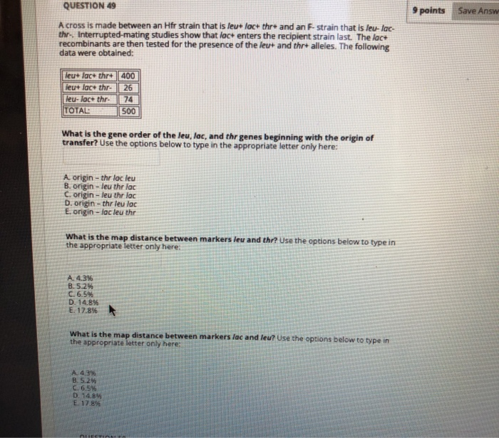 Solved 9 points Save Answ QUESTION 49 Across is made between | Chegg.com