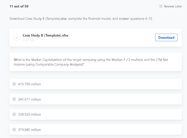 Solved 11 ﻿out of 50Download Case Study B (Template).xdsx, | Chegg.com
