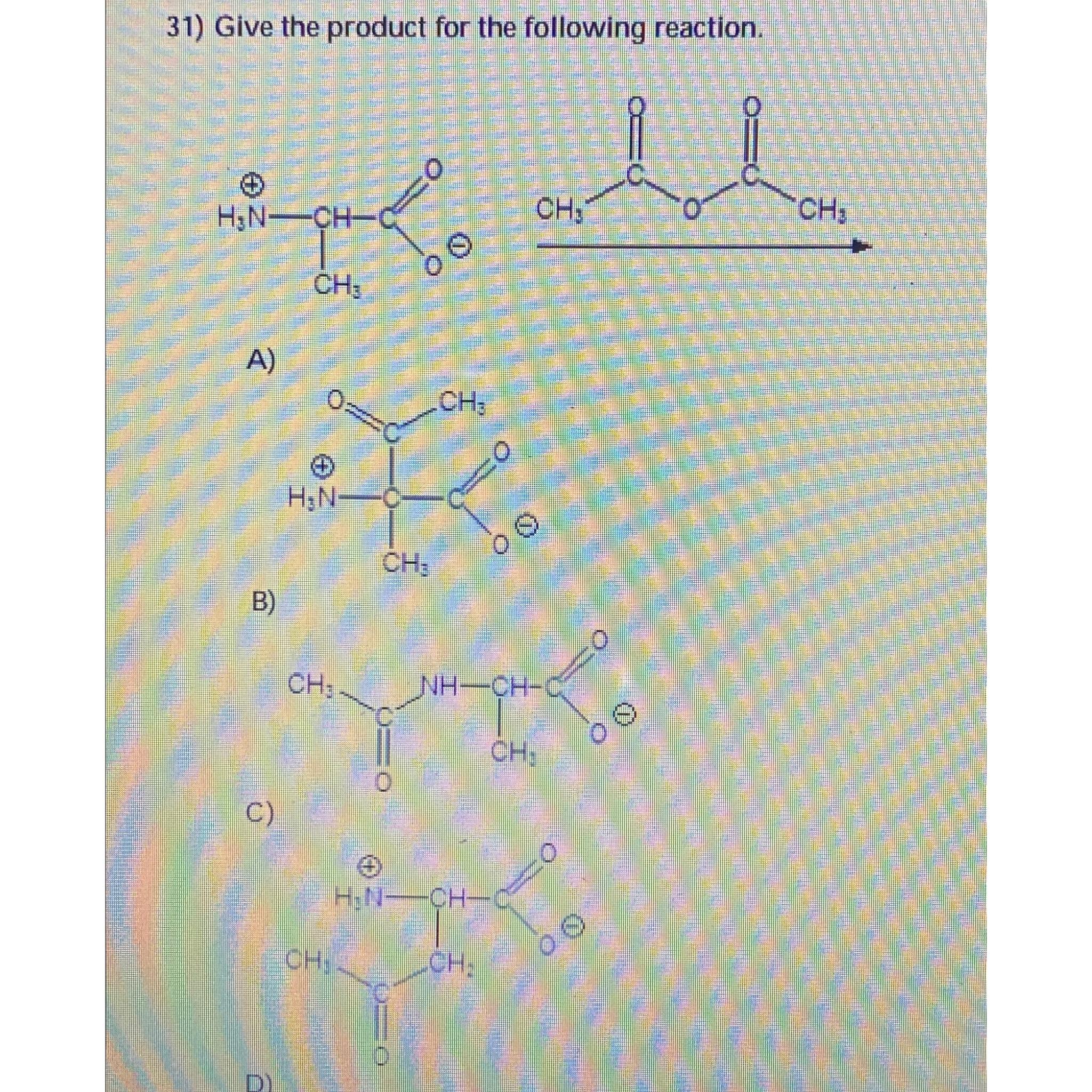 Solved Give the product for the following reaction.A)B)C) | Chegg.com