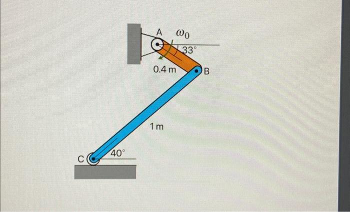 Solved The crank AB rotates in the vertical plane with a | Chegg.com