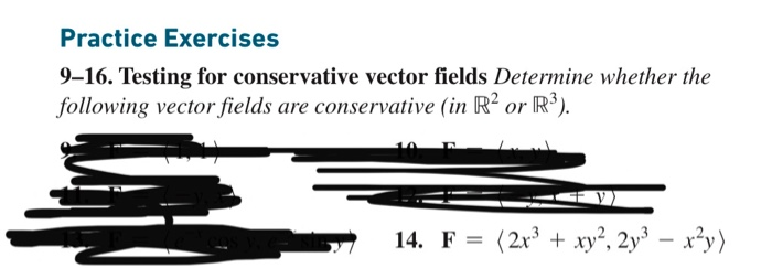 Solved Practice Exercises 9–16. Testing for conservative | Chegg.com