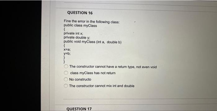 Solved \{A UML diagram does not contain: the field names the | Chegg.com