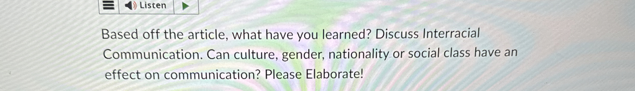 Solved Based off the article, what have you learned? Discuss | Chegg.com