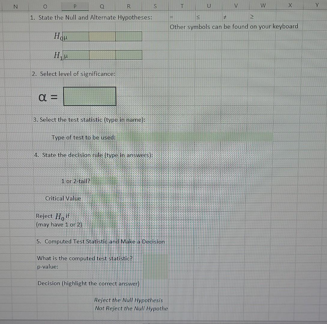 Select the correct tool in the Data Analysis Toolpak | Chegg.com