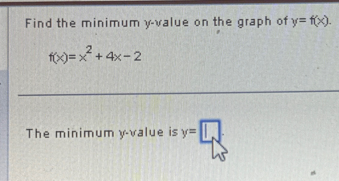 Solved Find the minimum y-value on the graph of | Chegg.com
