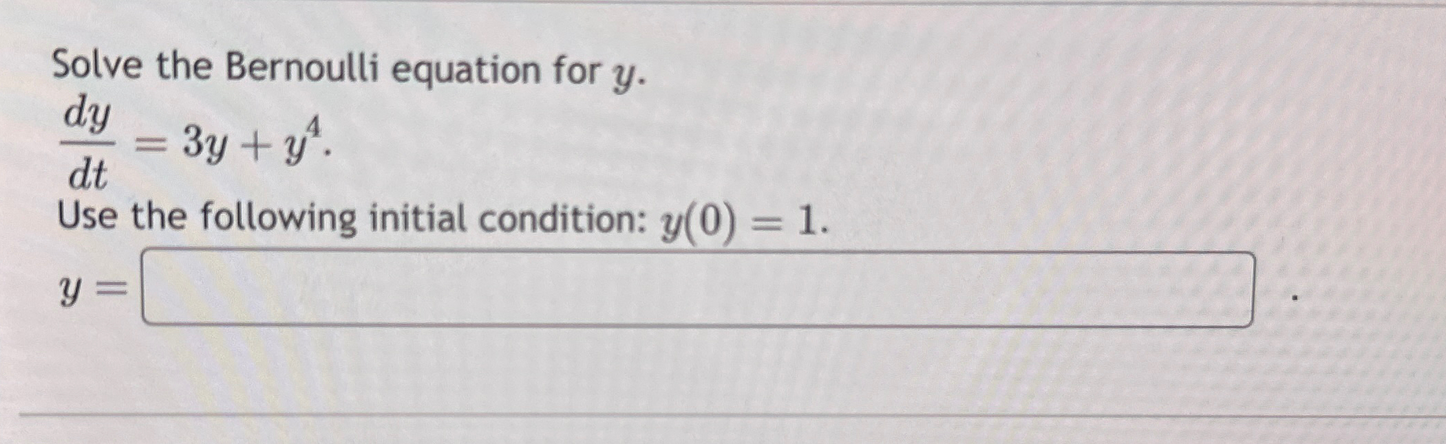 Solved Short answer please Solve the Bernoulli equation for | Chegg.com