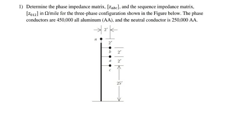 Solved Determine the phase impedance matrix, [zabc], and the | Chegg.com