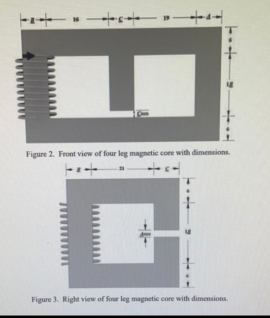 Solved A core with 4 legs is shown in Figures 1, 2 and 3 | Chegg.com