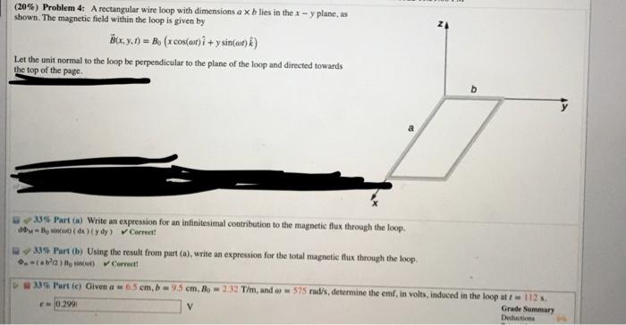 Solved (20\%) Problem 4: A rectangular wire loop with | Chegg.com