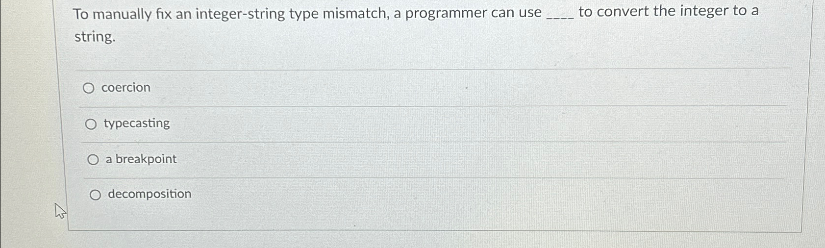 Solved To Manually Fix An Integer String Type Mismatch A