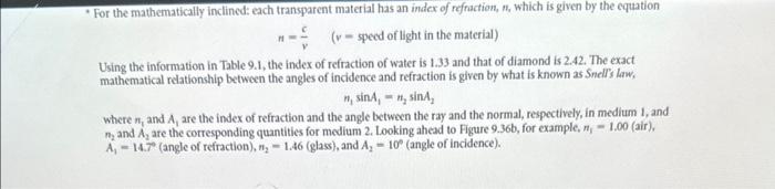 Solved sing the definition of the index of refraction | Chegg.com