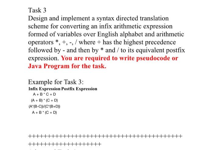 Solved Task 3 Design And Implement A Syntax Directed 