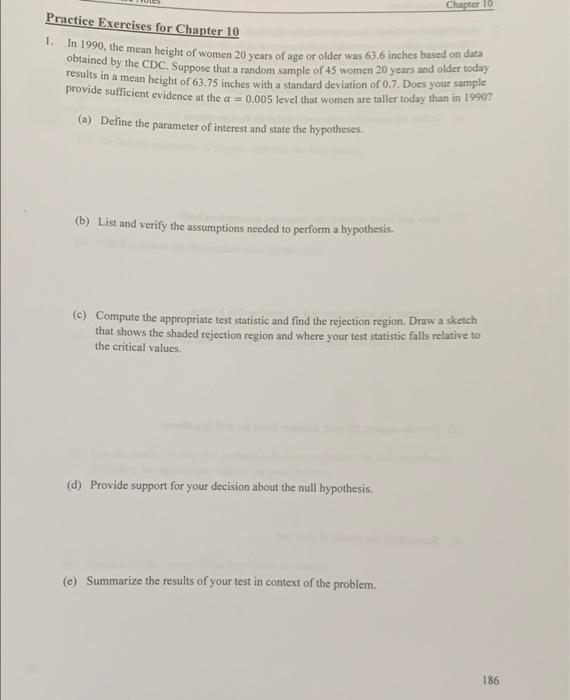 Solved Chapter 10 Practice Exercises for Chapter 10 1. In | Chegg.com