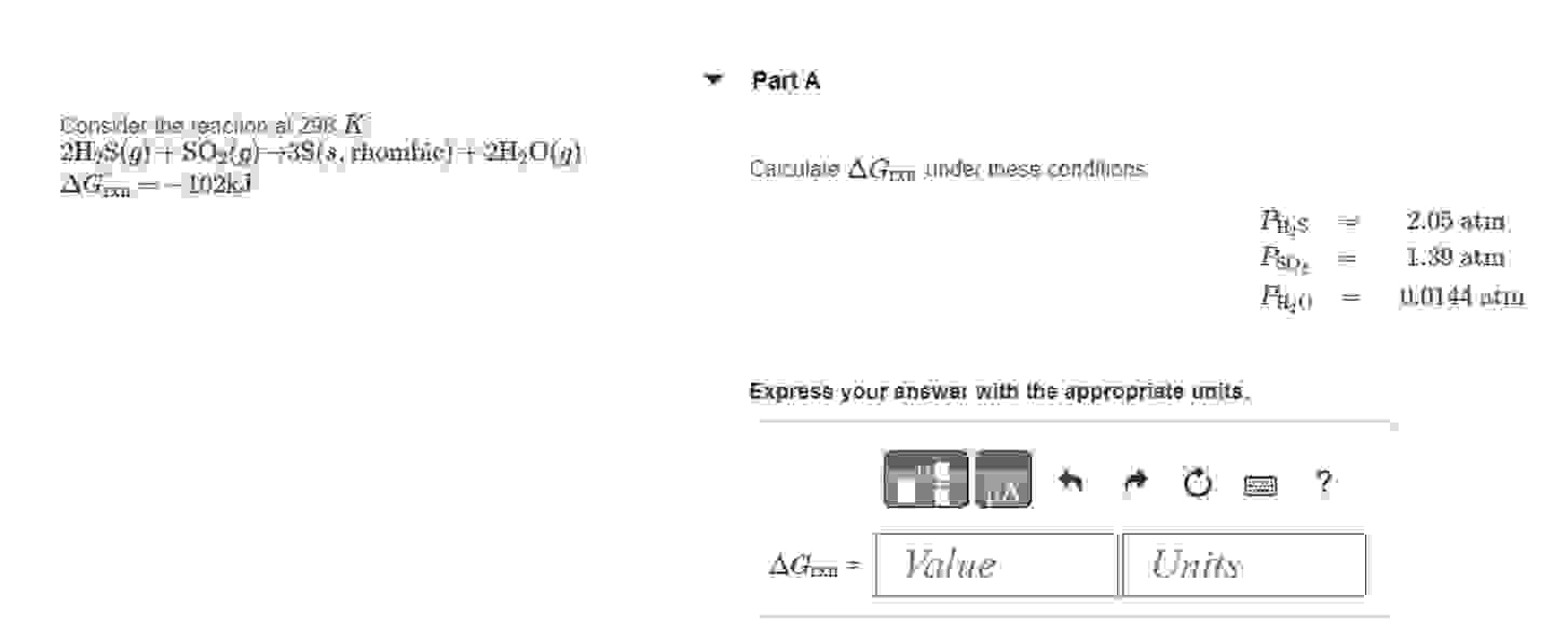 Solved Consider the reaction at 298 | Chegg.com