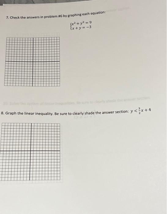 Solved 7. Check the answers in problem #6 by graphing each | Chegg.com
