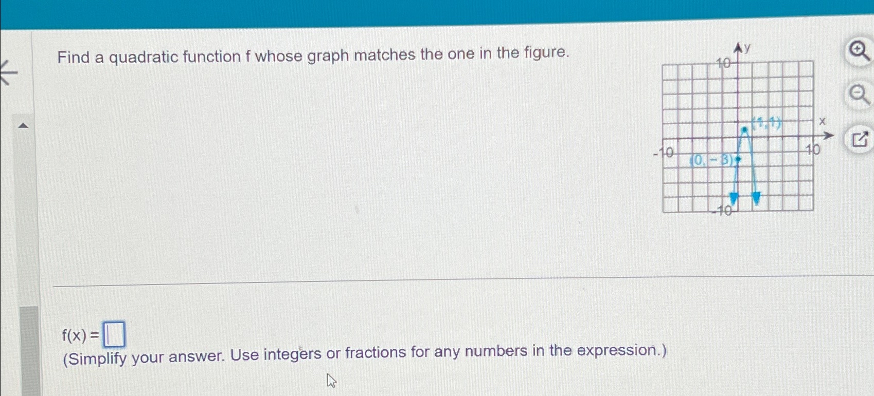 Solved Find a quadratic function f ﻿whose graph matches the | Chegg.com