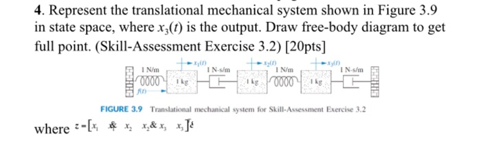 Solved 4. Represent the translational mechanical system | Chegg.com