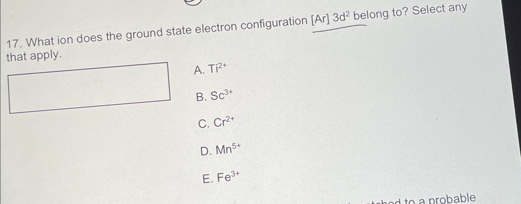 Solved What Ion Does The Ground State Electron Configuration