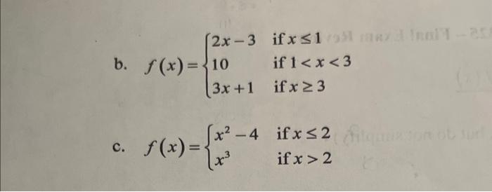 Solved find all values where the given functions are | Chegg.com