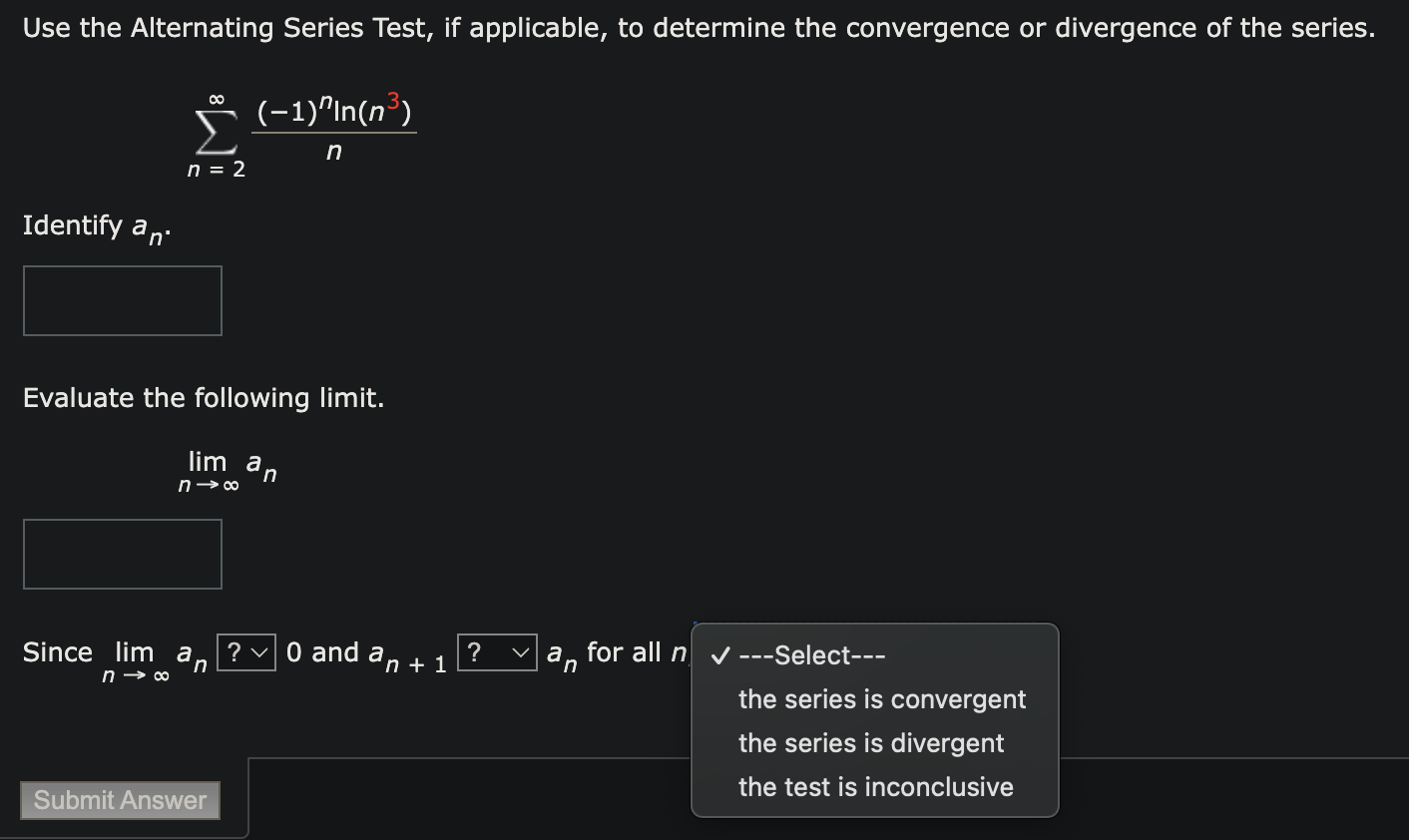Solved Use The Alternating Series Test If Applicable To 8949