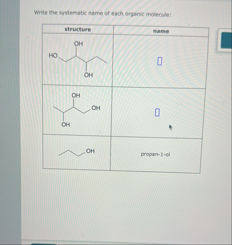 Solved Write the systematic name of each organic | Chegg.com
