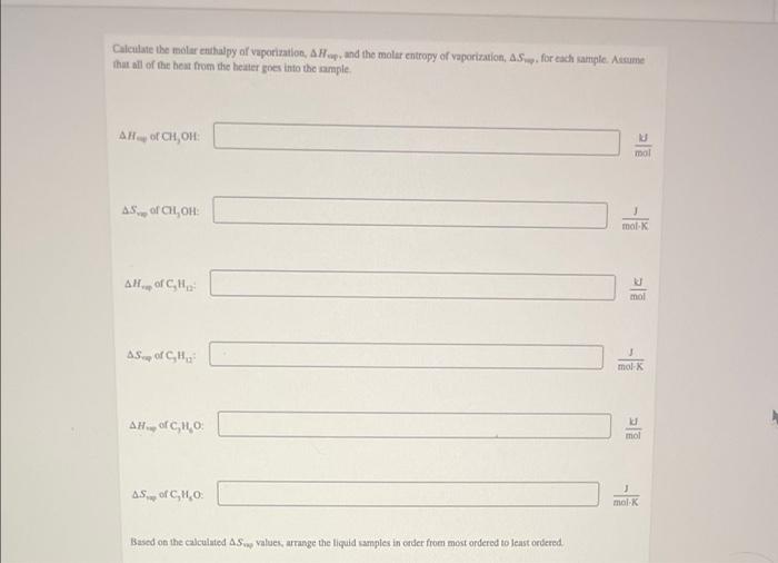 Solved Three liquid samples of known masses are heated to | Chegg.com