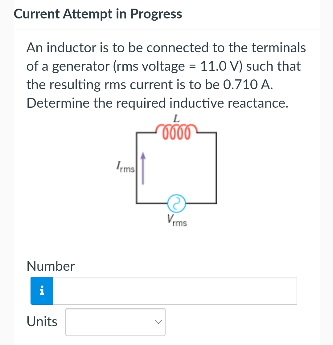 Solved Current Attempt in Progress An inductor is to be | Chegg.com